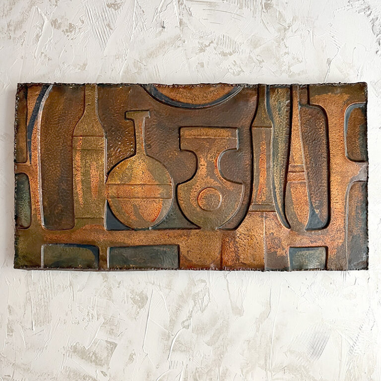 Scultura in rame "Natura morta" di Franco Bastianelli, 1967